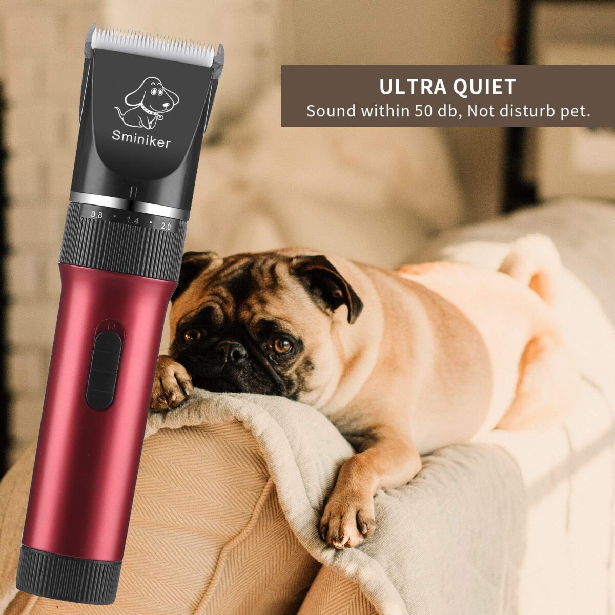 Sminiker Low Noise Dog Clippers 5 Speed Professional Animal Clippers ...