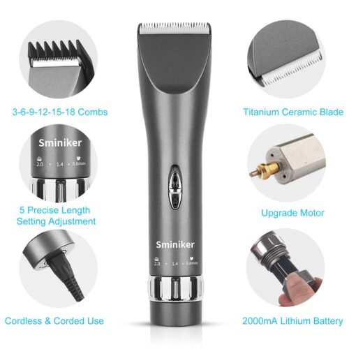 Sminiker Professional Hair Clippers – Gray – Sminiker