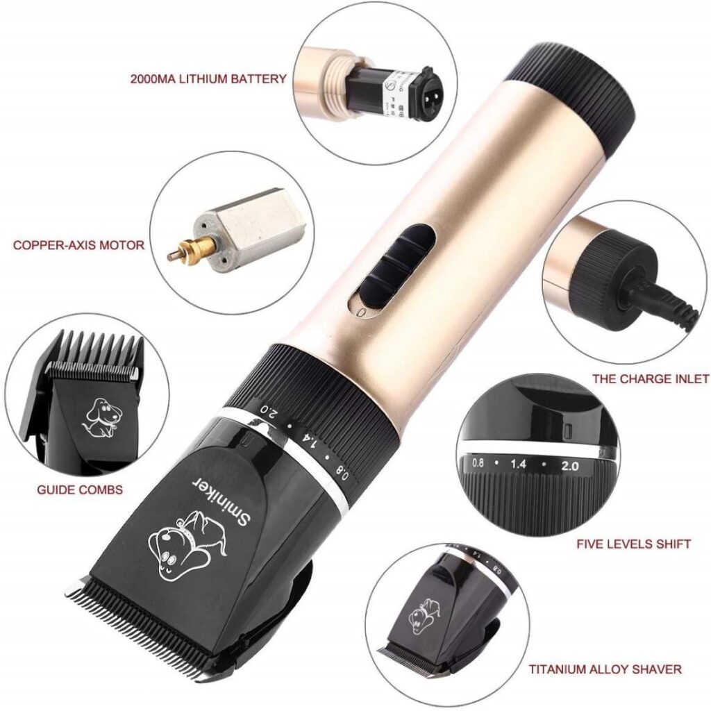 Sminiker Professional Low Noise Rechargeable Cordless Cat Dog Horse ...